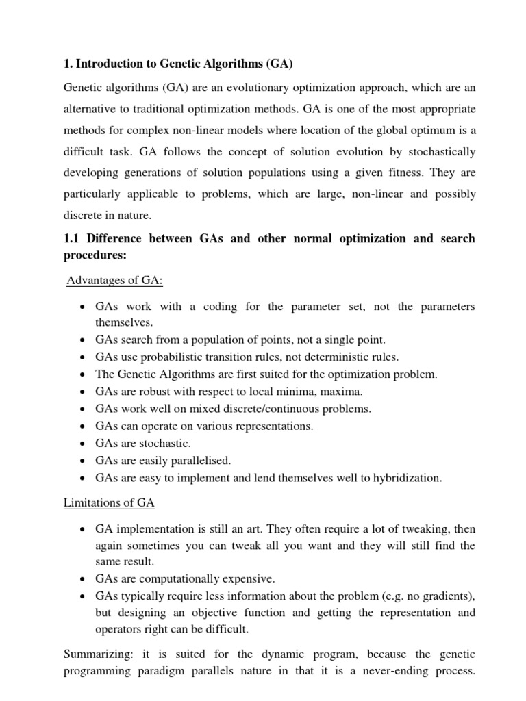Introduction To Genetic Algorithms Ga Pdf Genetic Algorithm Mathematical Optimization