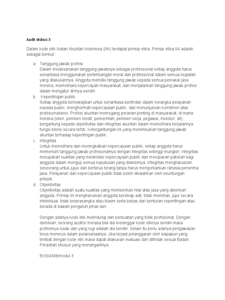Audit Diskusi 3 | PDF