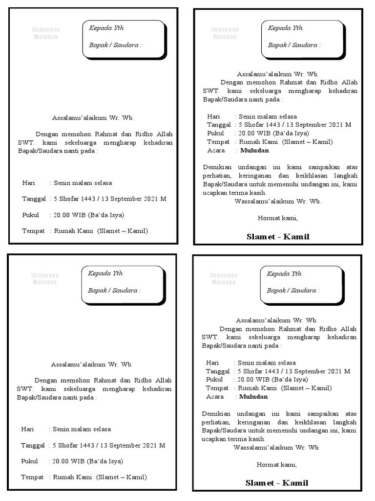 Undangan Manaqib New | PDF