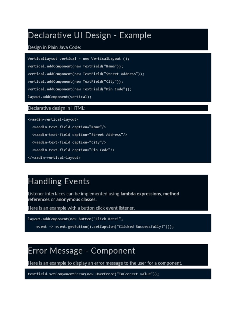 Declarative UI Design - Example: References or Anonymous Classes | PDF | Hyperlink | Button ...