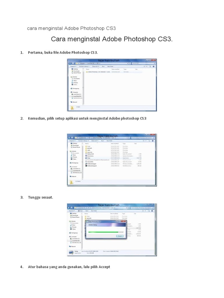 Cara Menginstal Adobe Photoshop CS3 | PDF