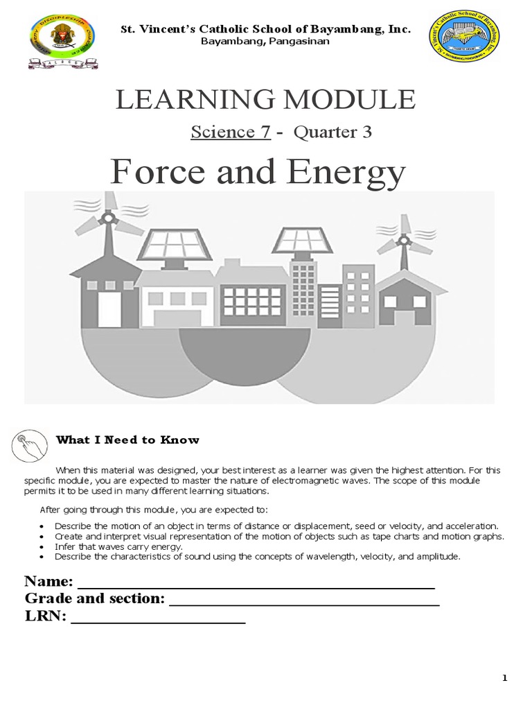 Grade 7 Science: Force and Energy Module | PDF | Electric Charge | Ear