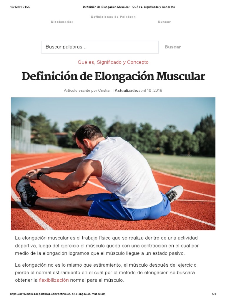 Definición de Elongación Muscular | PDF | Músculo | Especialidades Medicas