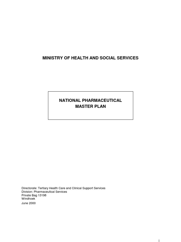 National Pharmaceutical Master Plan | PDF | Pharmacy | Health Care