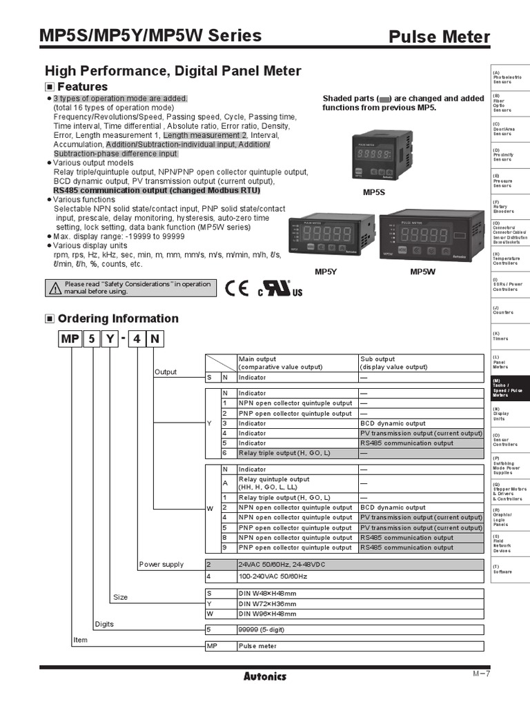 Autonics Panels MP5W Data Trace Automation | PDF | Bipolar Junction ...