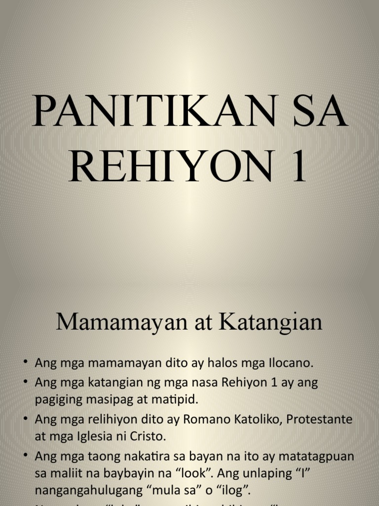 Panitikan Sa Rehiyon 1 | PDF