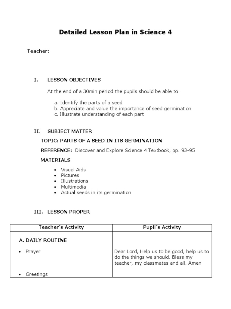 Parts of a Seed and Germination Process | PDF | Seed | Germination