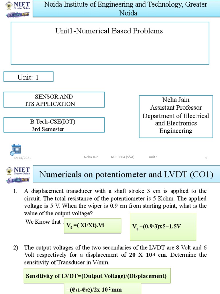 Unit1-Numerical Based Problems | PDF | Electrical Resistance And Conductance | Elasticity (Physics)