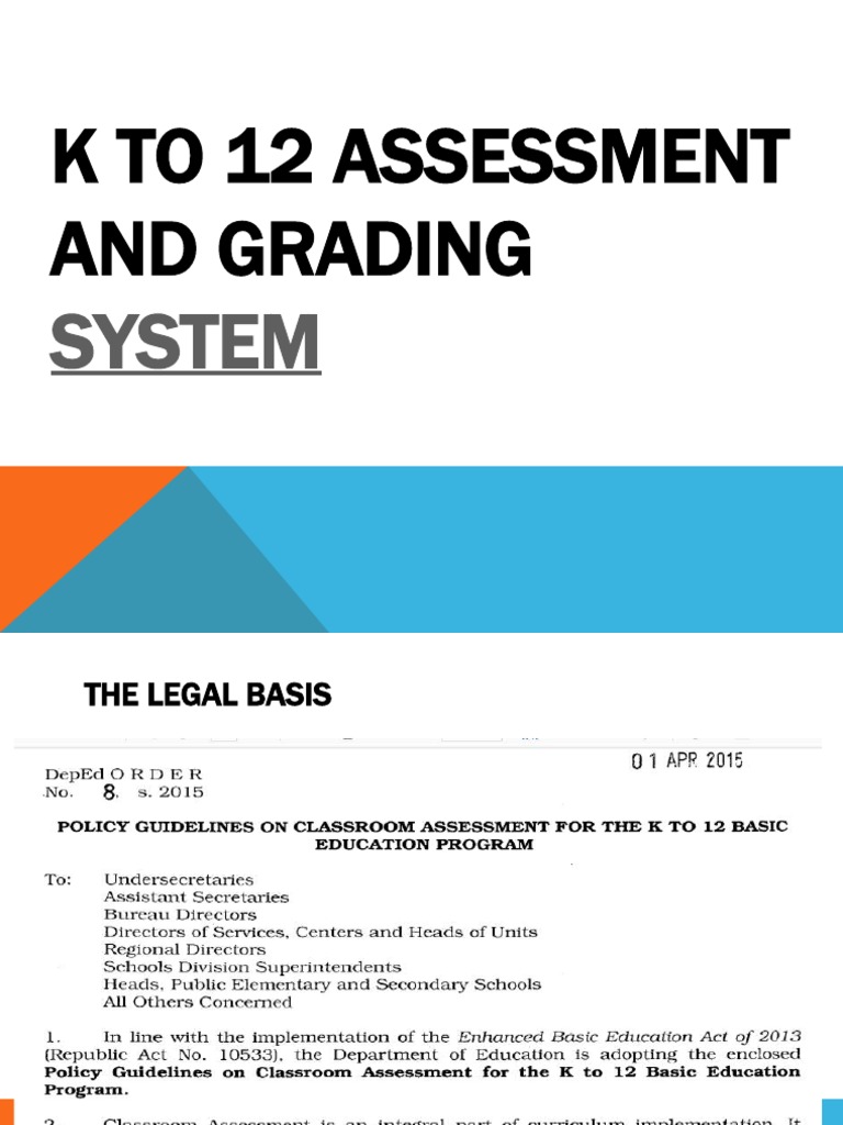 K To 12 Grading System | PDF | Educational Assessment | Pedagogy