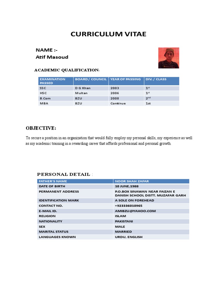 Atif CV | PDF