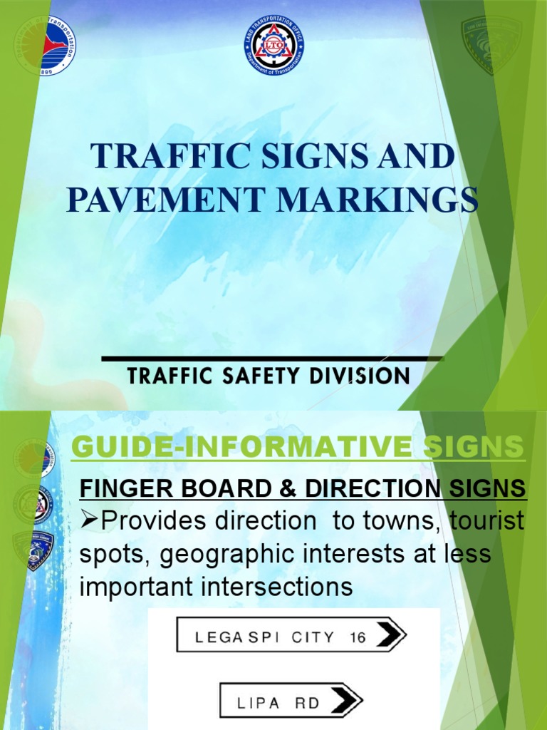 Traffic Guidance Through Pavement Markings | PDF | Traffic | Traffic Light