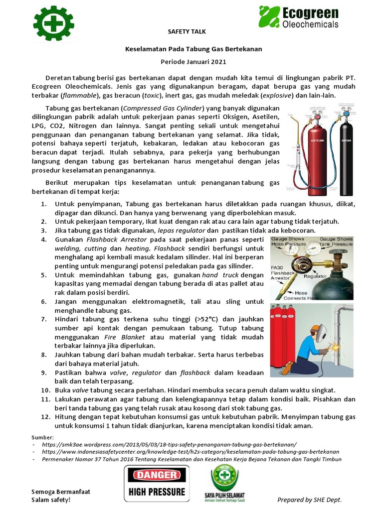 Keselamatan Pada Tabung Gas Bertekanan | PDF