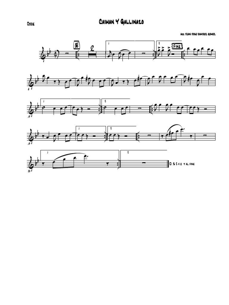 Caiman y Gallinazo - 003 Oboe | PDF