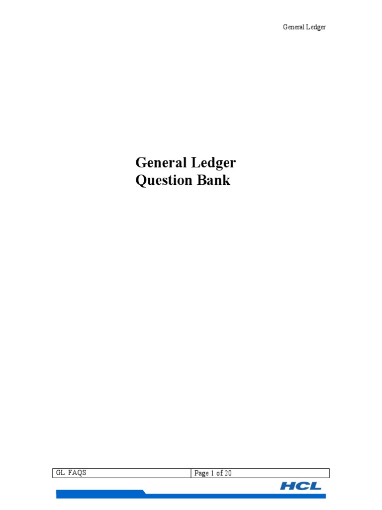 GL FAQs - Concise Guide to General Ledger Concepts | PDF | Debits And ...