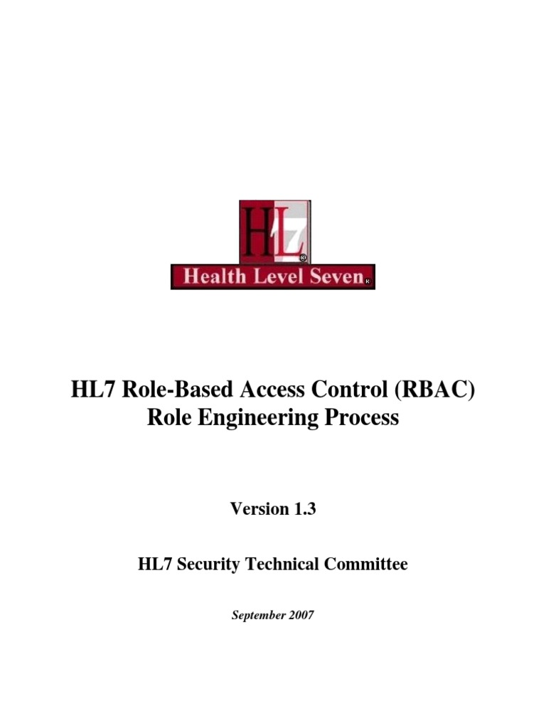 hl7 Role-Based Access Control (Rbac) | PDF | Health Care | Computing