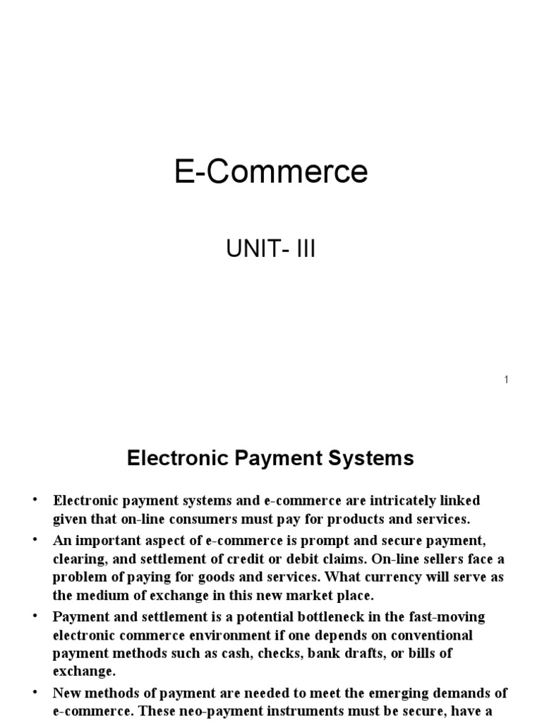 ECOM Unit 3 | PDF | Cheque | Credit Card