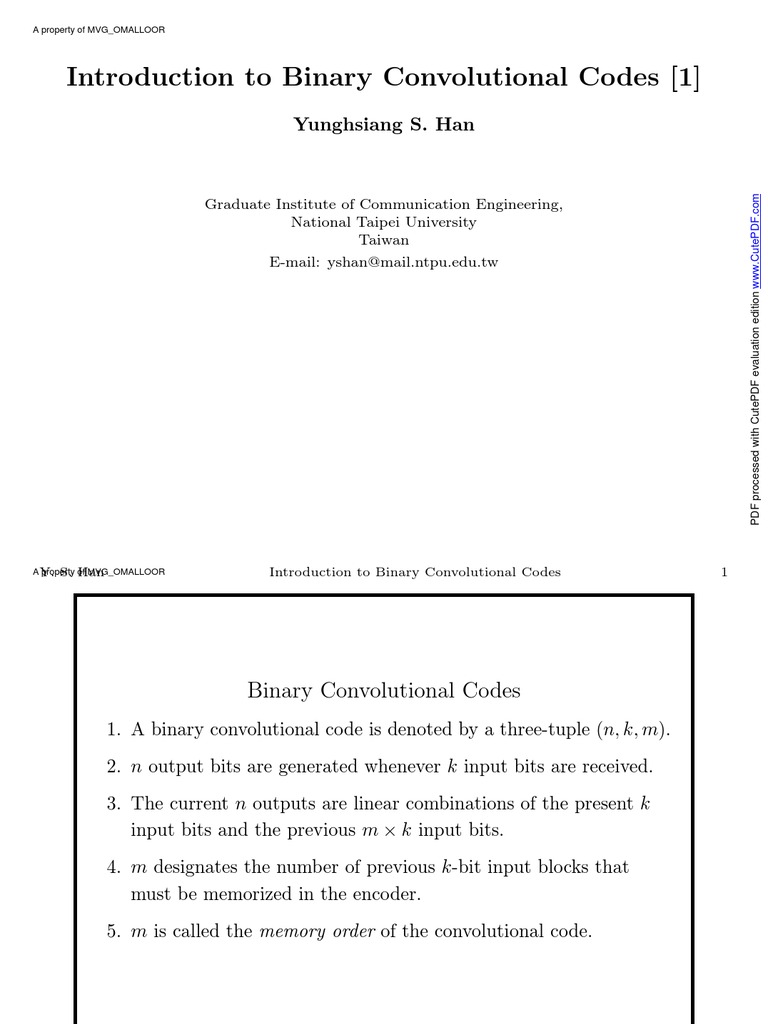DC Convolution Codes | PDF | Bit | Applied Mathematics