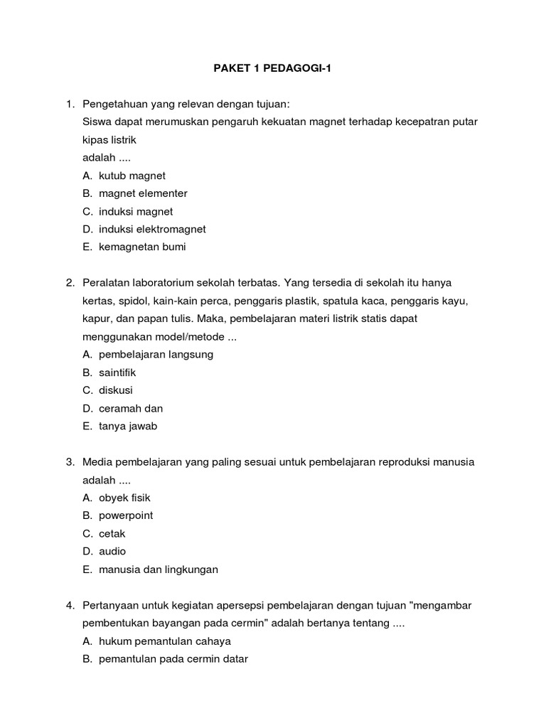 Paket 1 Pedagogi-1 | PDF