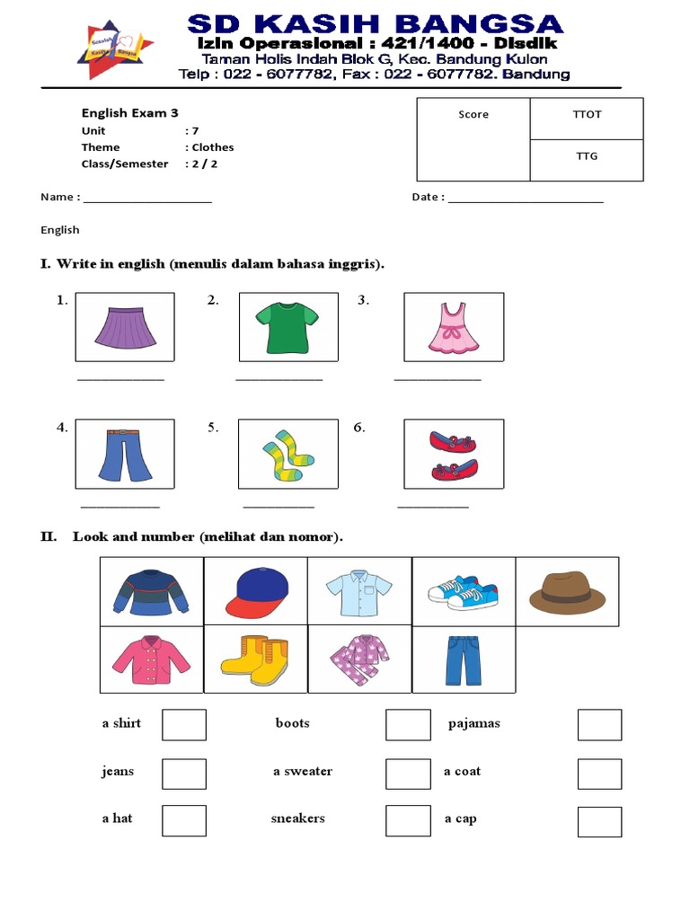 Unit 7-Clothes | PDF