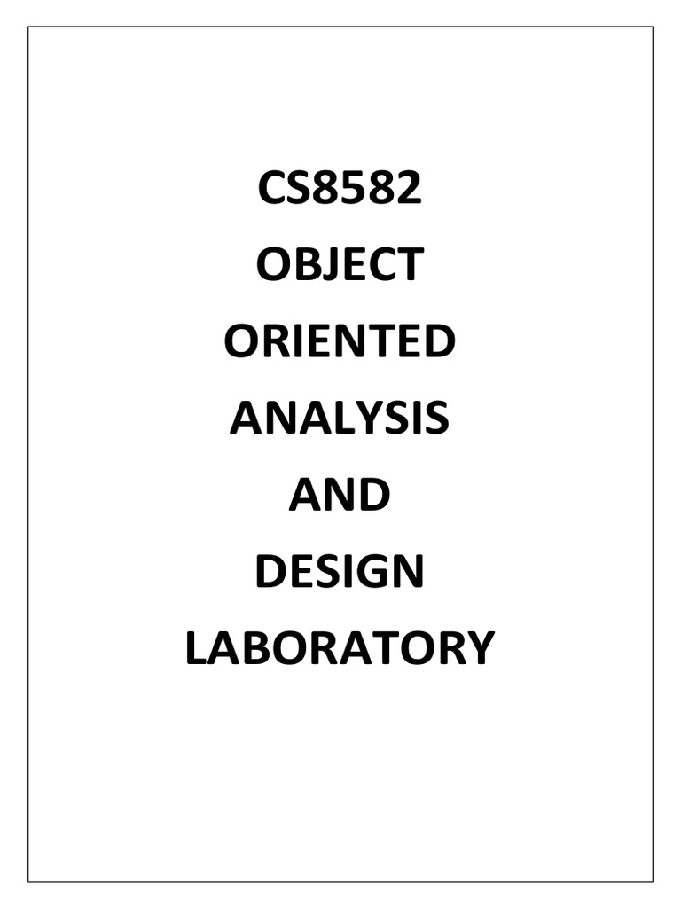 CS8582 Object Oriented Analysis AND Design Laboratory | PDF | Credit Card | Use Case