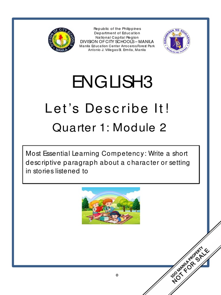 ENGLISH 3 - Q1 - Mod2 - Writing A Short Descriptive | PDF