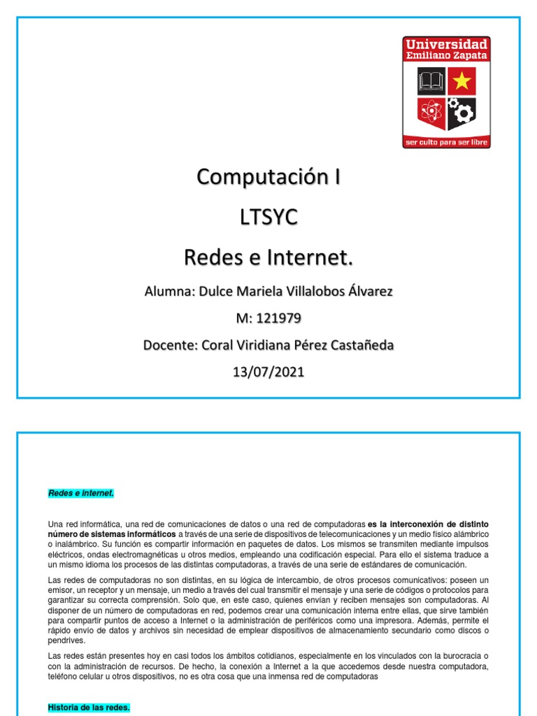 Redes e Internet: Historia y Tipos | PDF | Red de computadoras | Internet