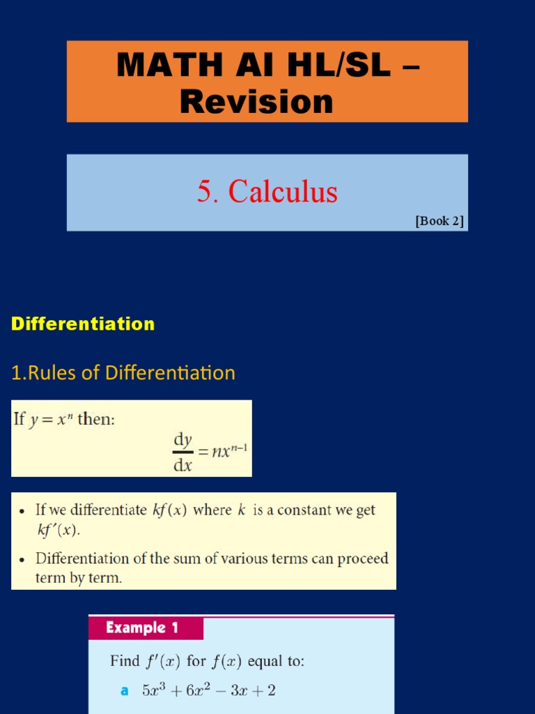 MATH AI HL-SL Revision - Calculus | PDF