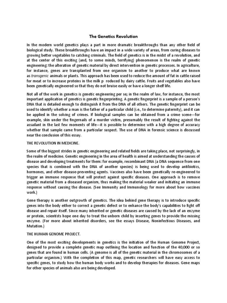 The Genetics Revolution | PDF | Genetics | Dna Profiling