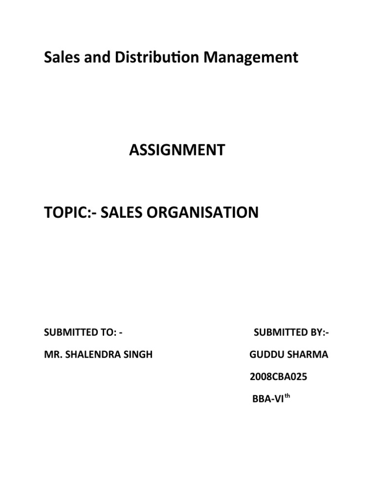 Sales and Distribution Management | PDF | Sales | Marketing
