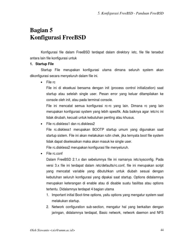 Bagian 5 Konfigurasi FreeBSD | PDF | Komputer