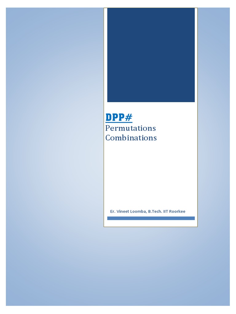 Permutation and Combination DPP 2 | PDF