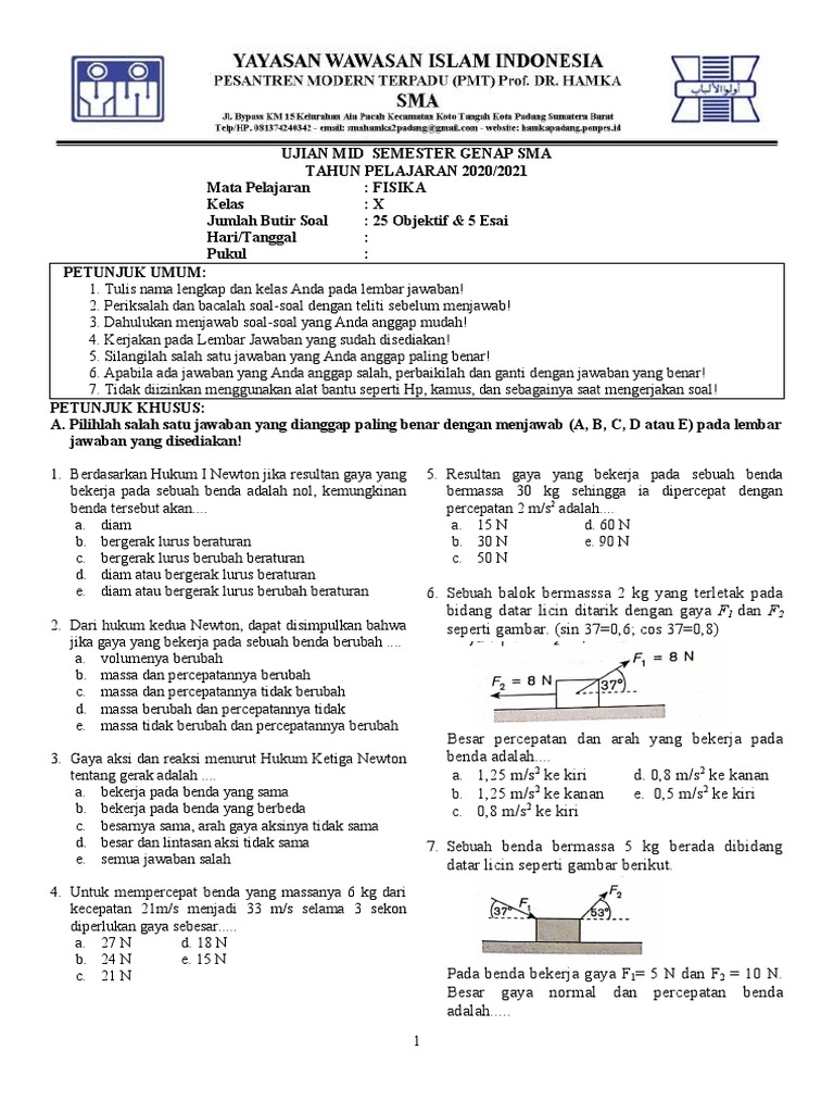 Soal Ujian Mid Semester Genap Sma | PDF