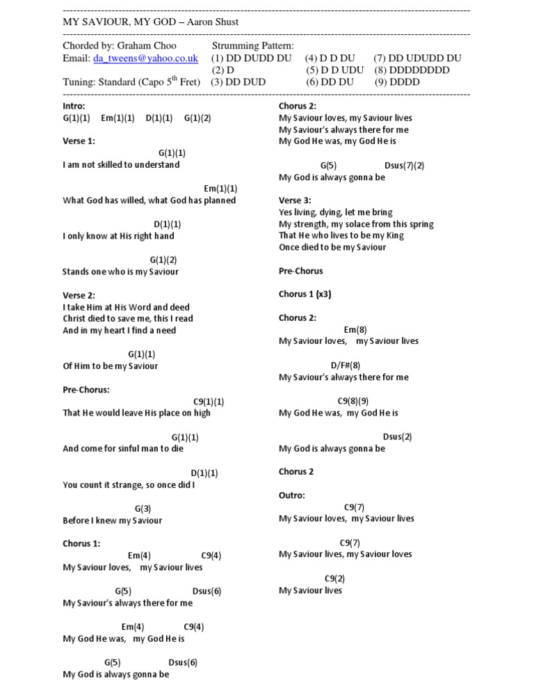 My Saviour, My God Lyrics & Chords | PDF | Song Structure