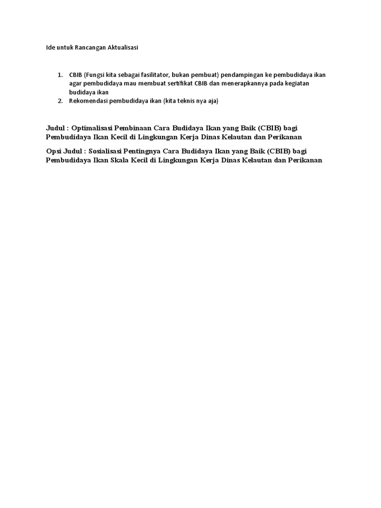 Pendampingan CBIB untuk Pembudidaya Ikan | PDF | Bisnis