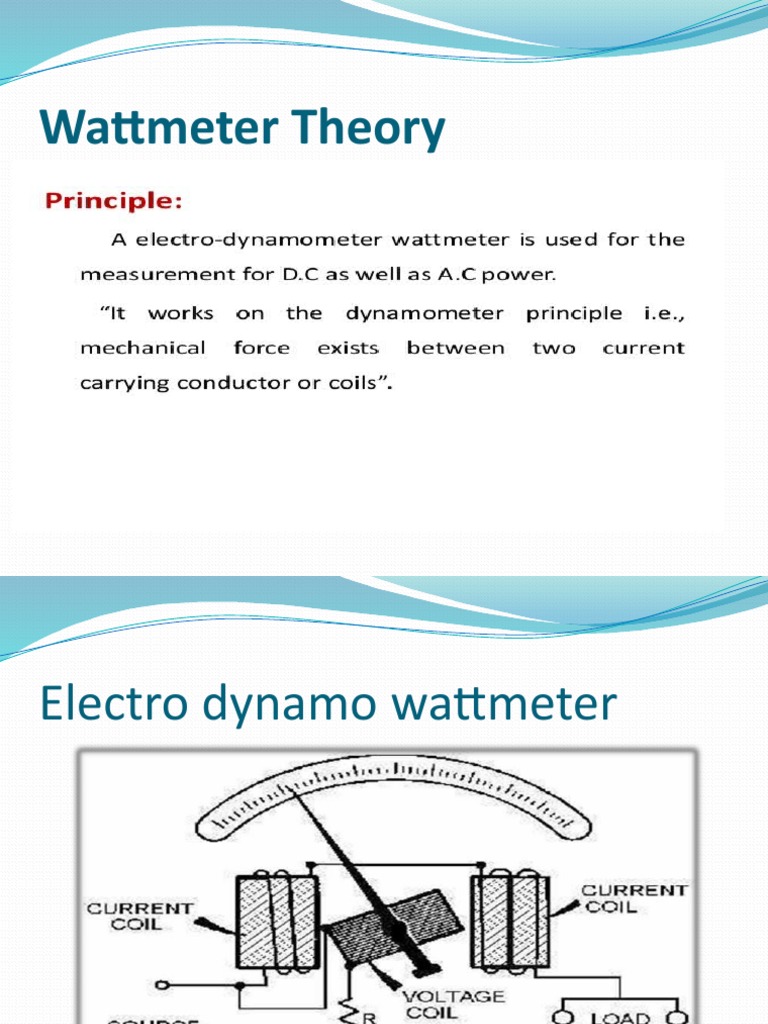 Wattmeter Theory | PDF | Inductor | Electromagnetic Induction