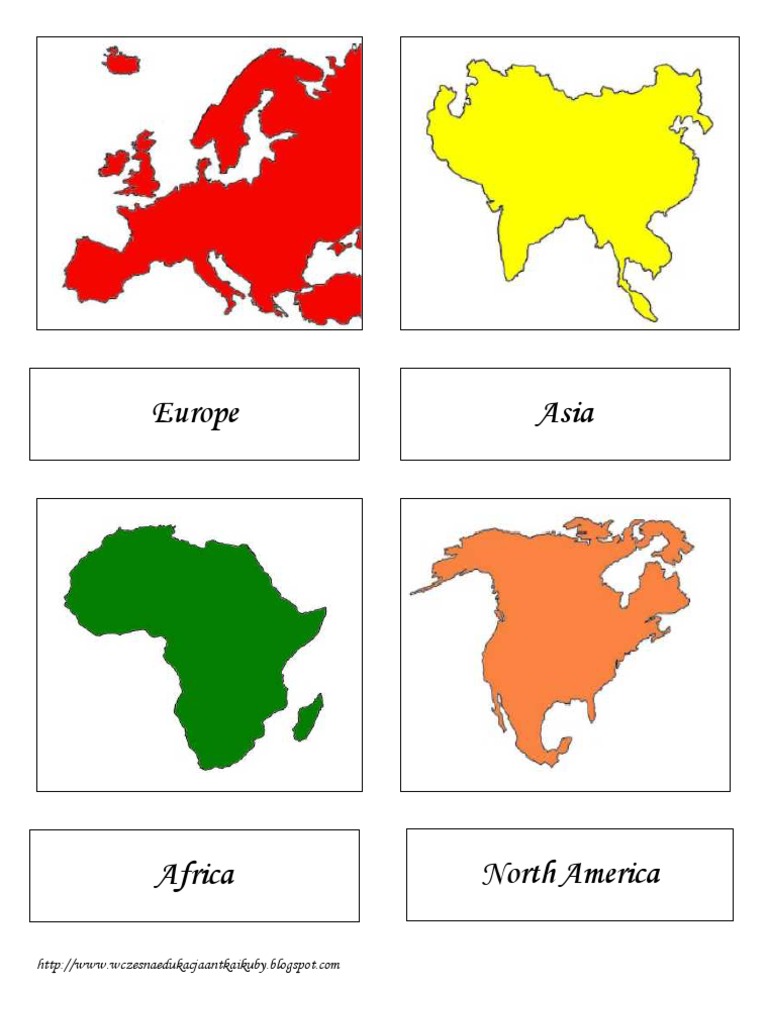 Continents - 3-Part Cards PART I | PDF
