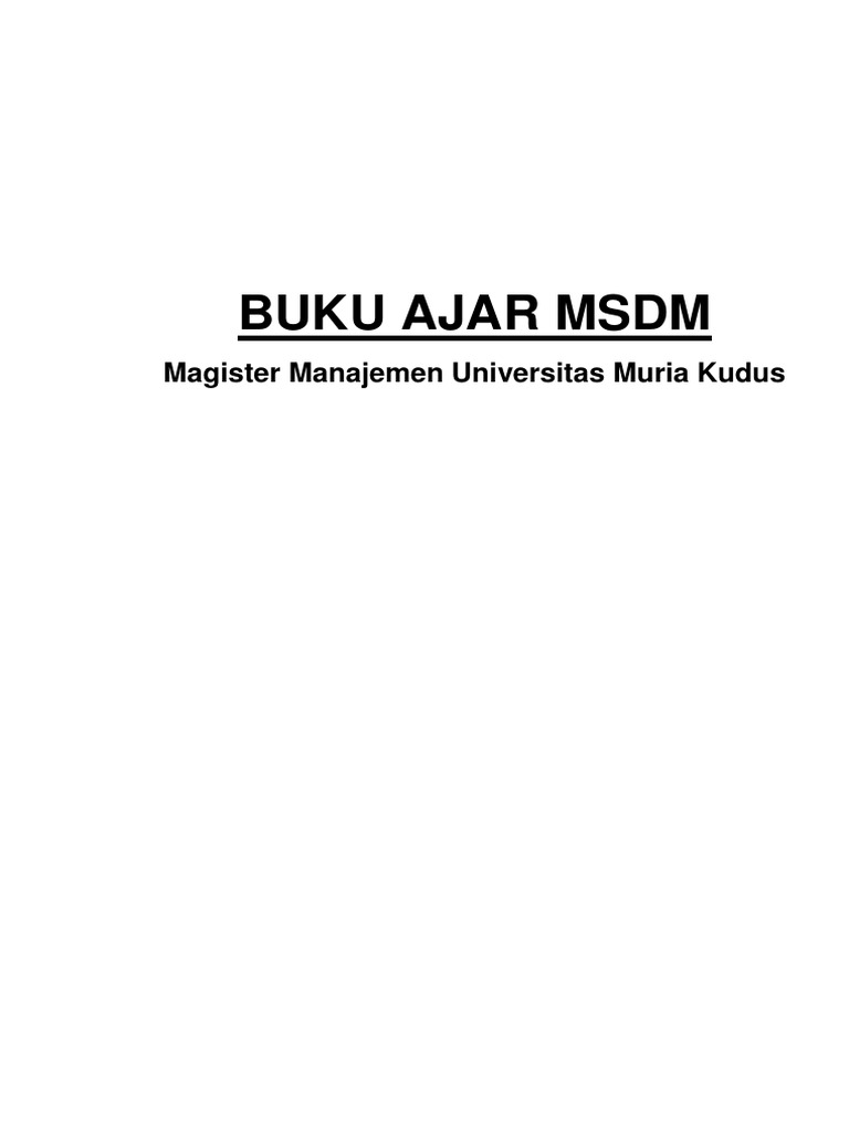 Buku Ajar MSDM Mm-Umk | PDF