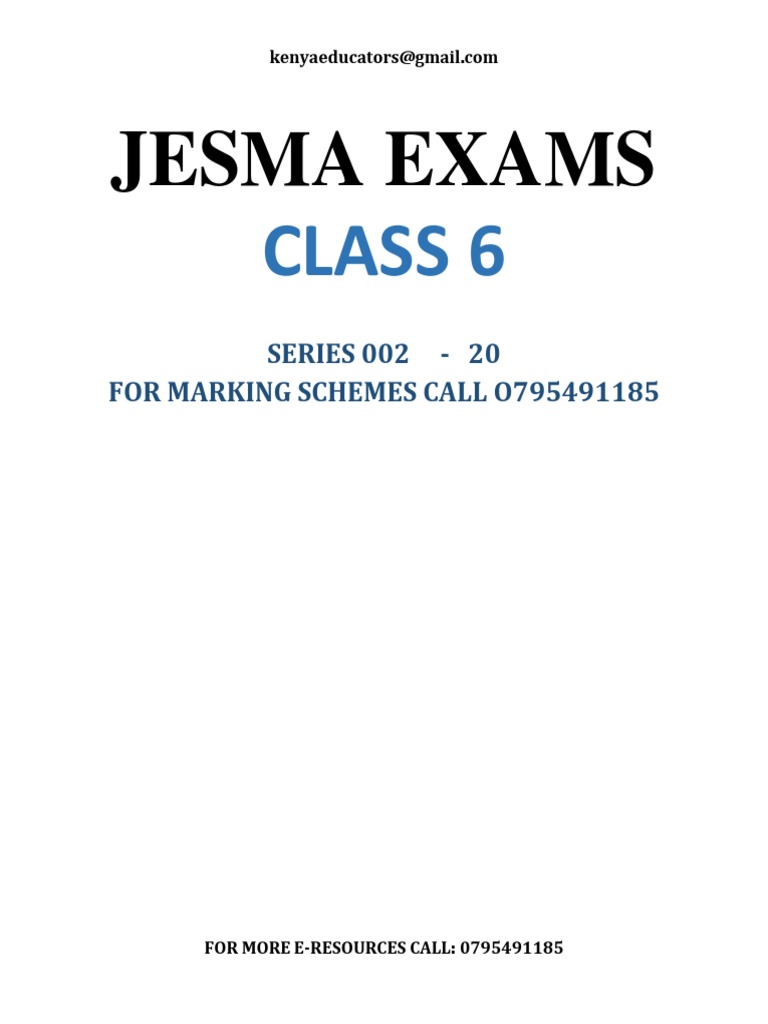 JESMA Grade 6 Exam Series 002 | PDF