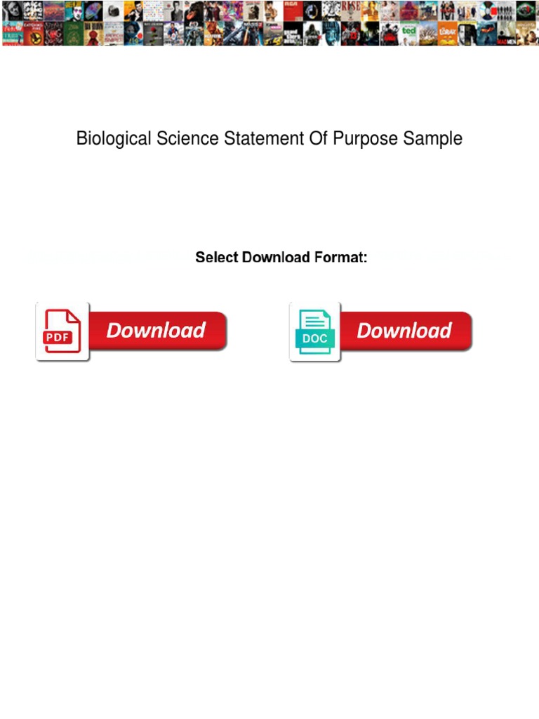 Biological Science Statement of Purpose Sample | PDF | Science ...