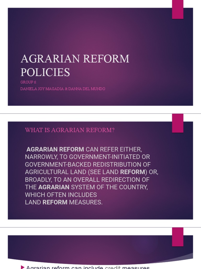 Agrarian Reform Policies | PDF | Leasehold Estate | Lease