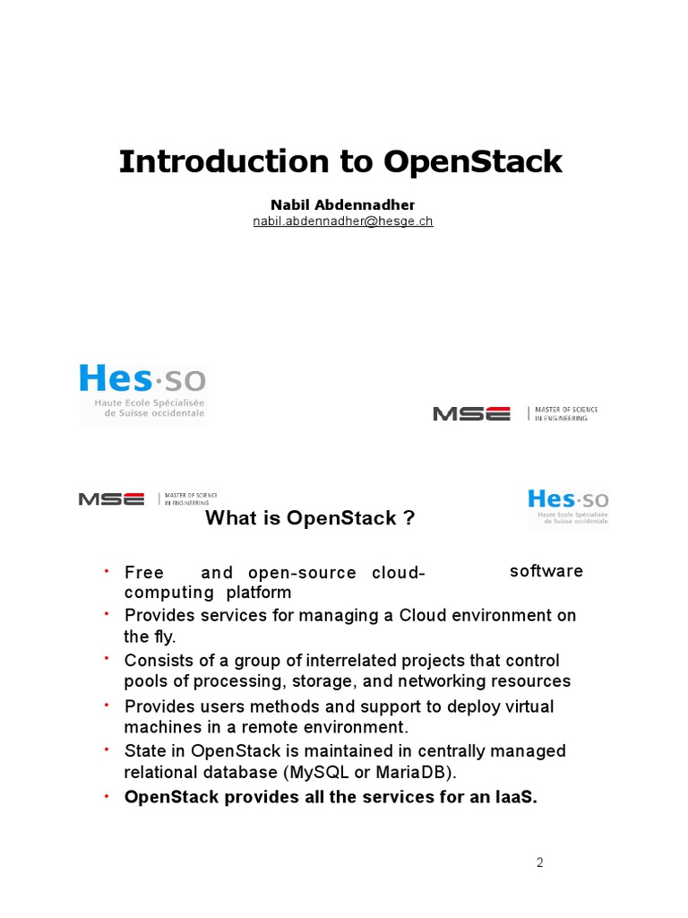 OpenStack Presentation | PDF | Open Stack | Computer Network