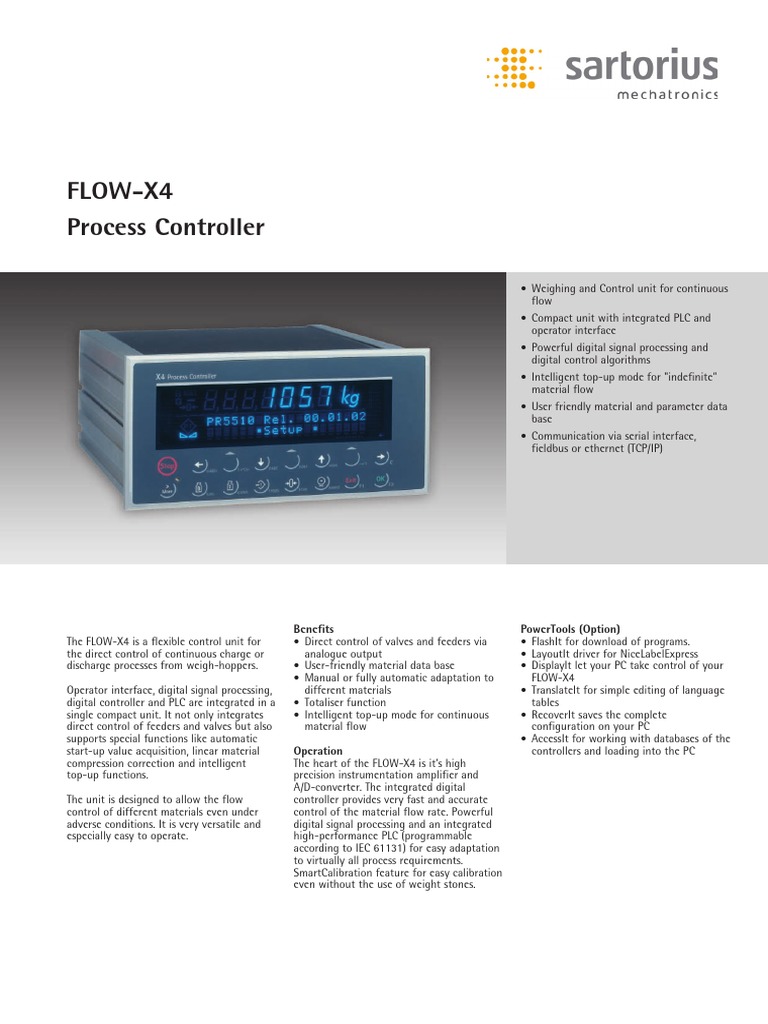 Flow-X4 Process Controller: Benefits Powertools (Option) | PDF ...