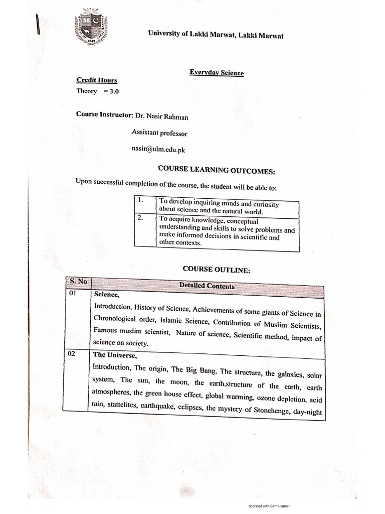 Every Day Science Outlines | PDF