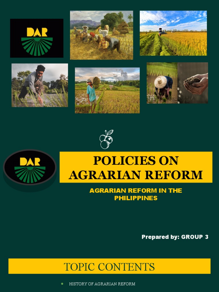 Agrarian Reform G3 Final | PDF | Agriculture | Economies