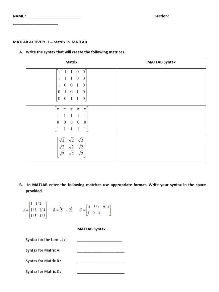 Syntax For The Format: - Syntax For Matrix A: - Syntax For Matrix B ... Syntax For The Format: - Syntax For Matrix A: - Syntax For Matrix B ...