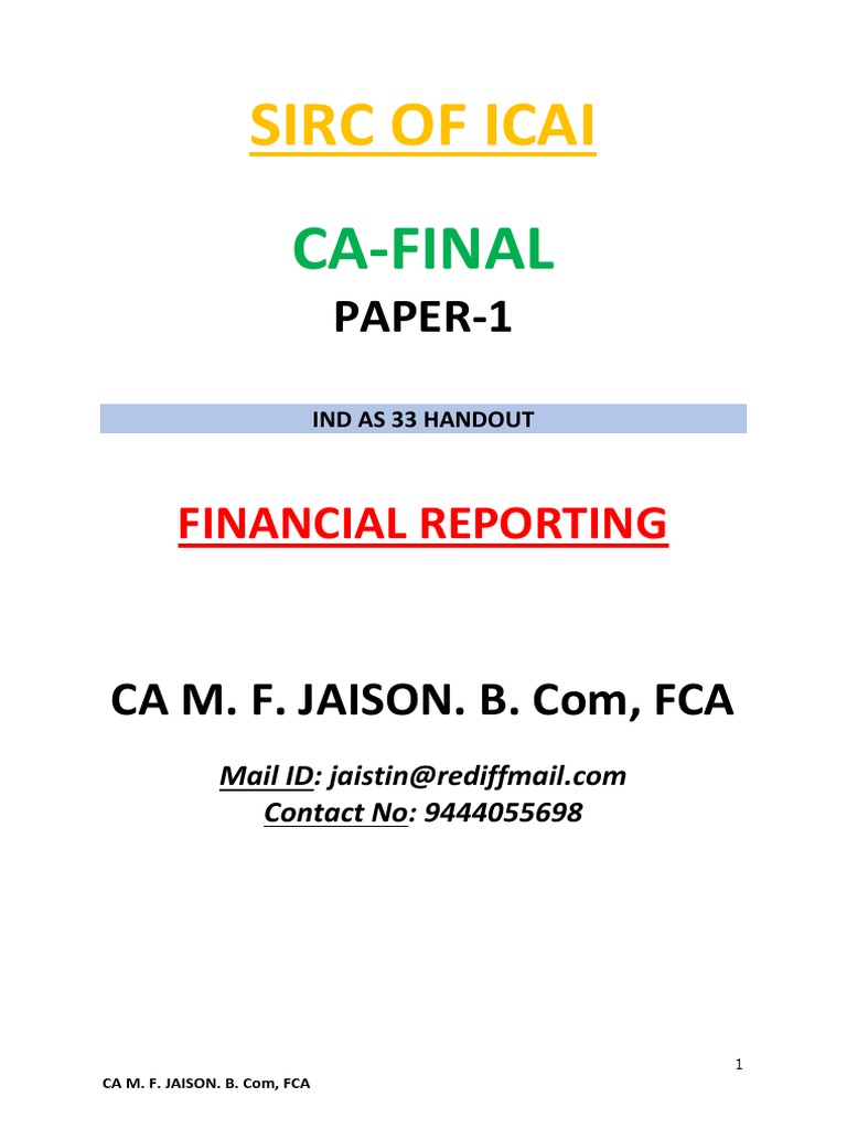 Ind As - 33 | PDF | Earnings Per Share | Preferred Stock