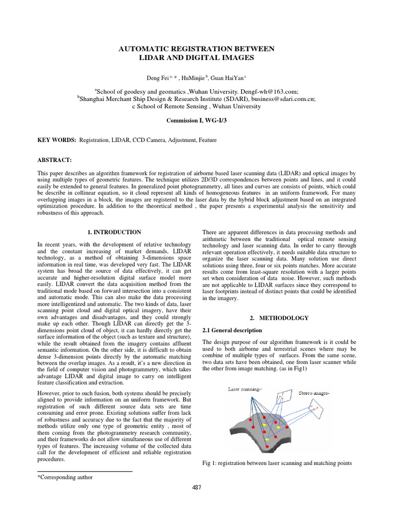 LIDAR and Image Registration Algorithm | PDF | Lidar | Computer Vision