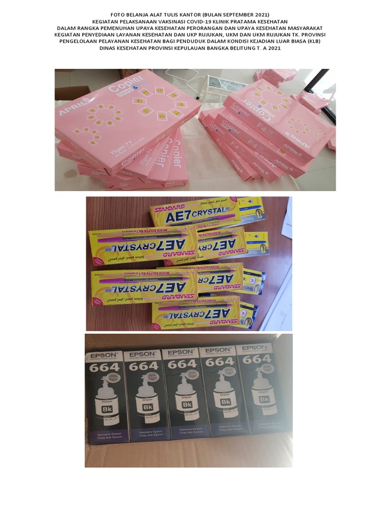 Foto Belanja Atk SPJ 3 | PDF