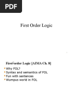 First Order Logic: Artificial Intelligence COSC-3112 Ms. Humaira Anwer ...