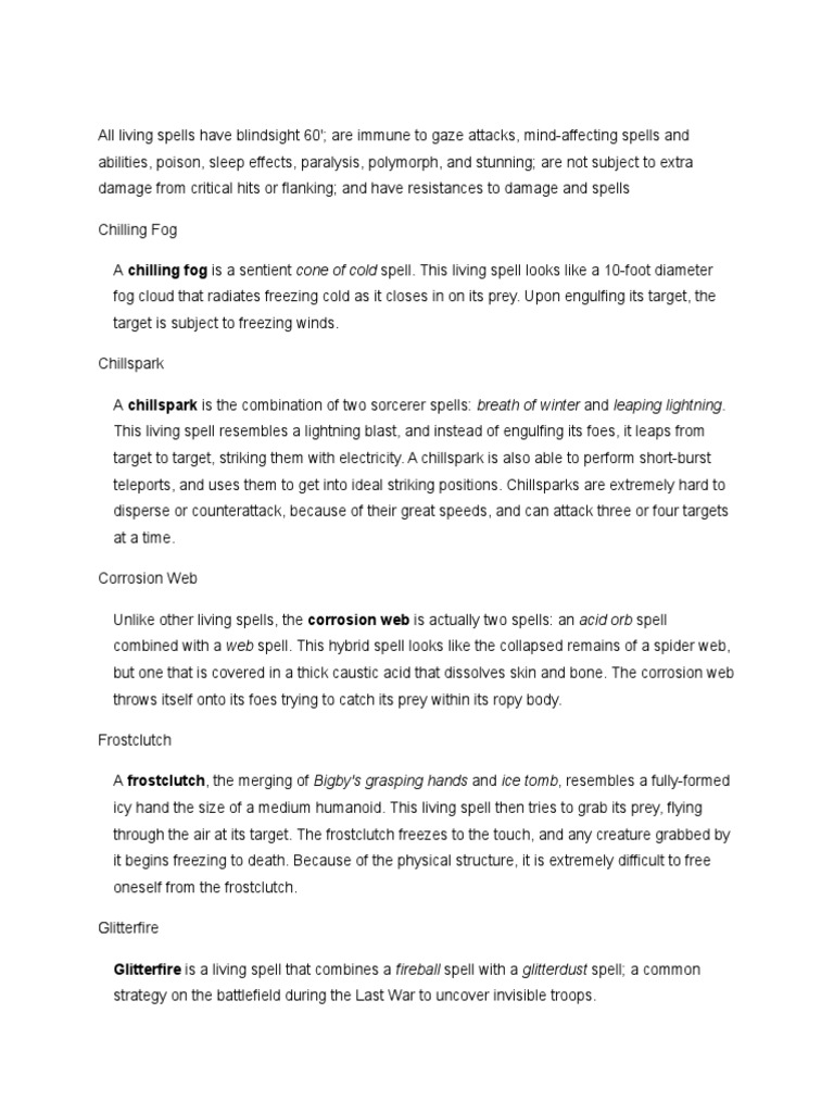 5e Living Spells | PDF